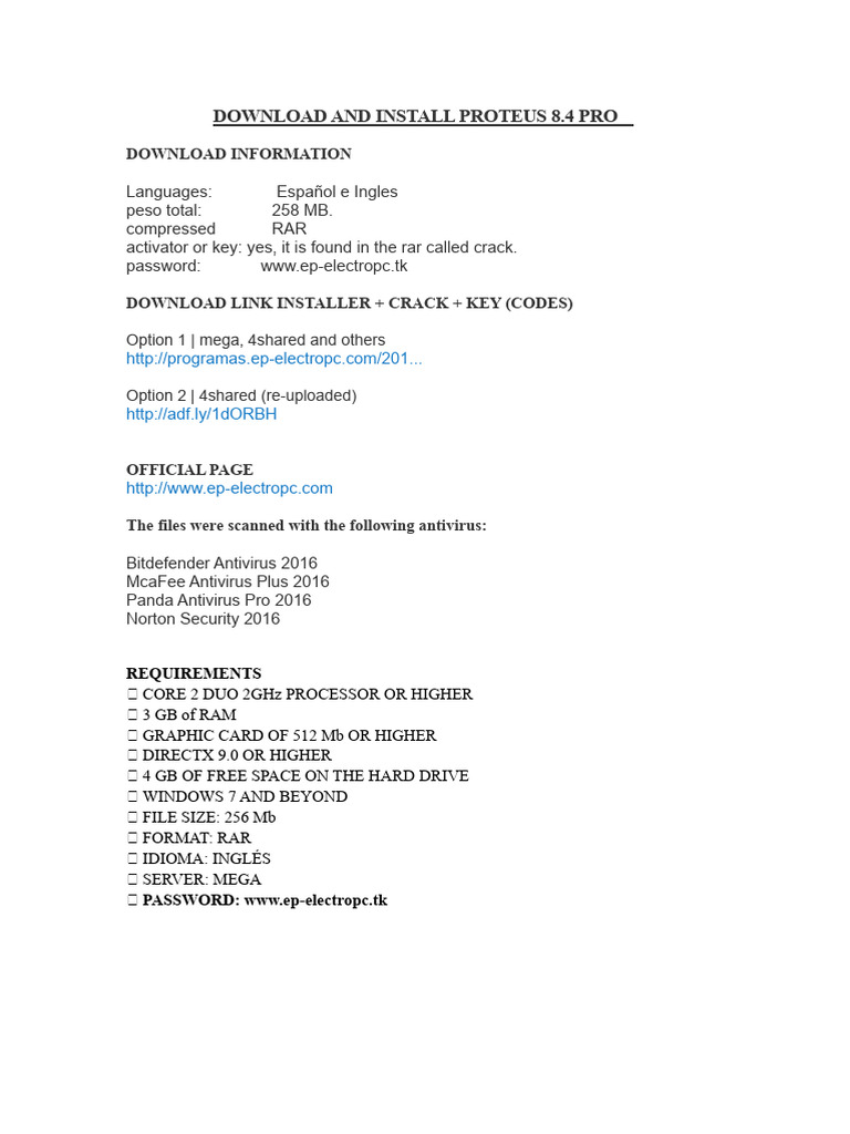 and Install Proteus 8 | PDF