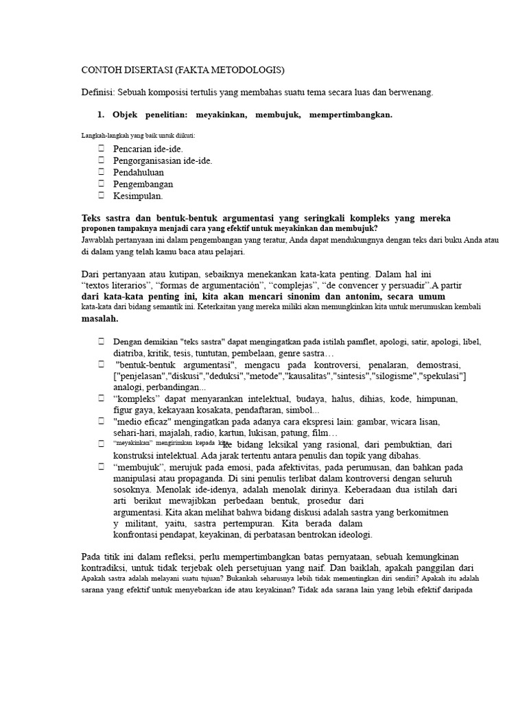 Metodologi Disertasi Sastra Persuasif | PDF