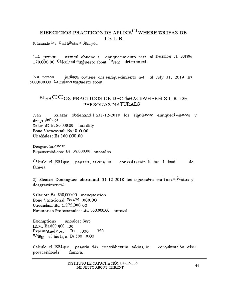 Practical Exercises On The Application of Rates of I | PDF | Taxes ...