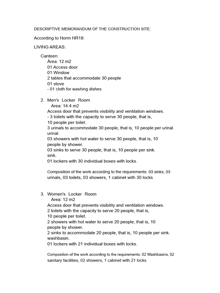 Descriptive Memorial - Construction Site | PDF | Room | Toilet