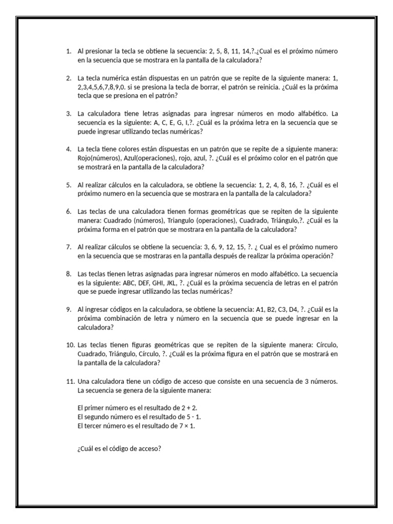 Al Presionar La Tecla Se Obtiene La Secuencia | PDF