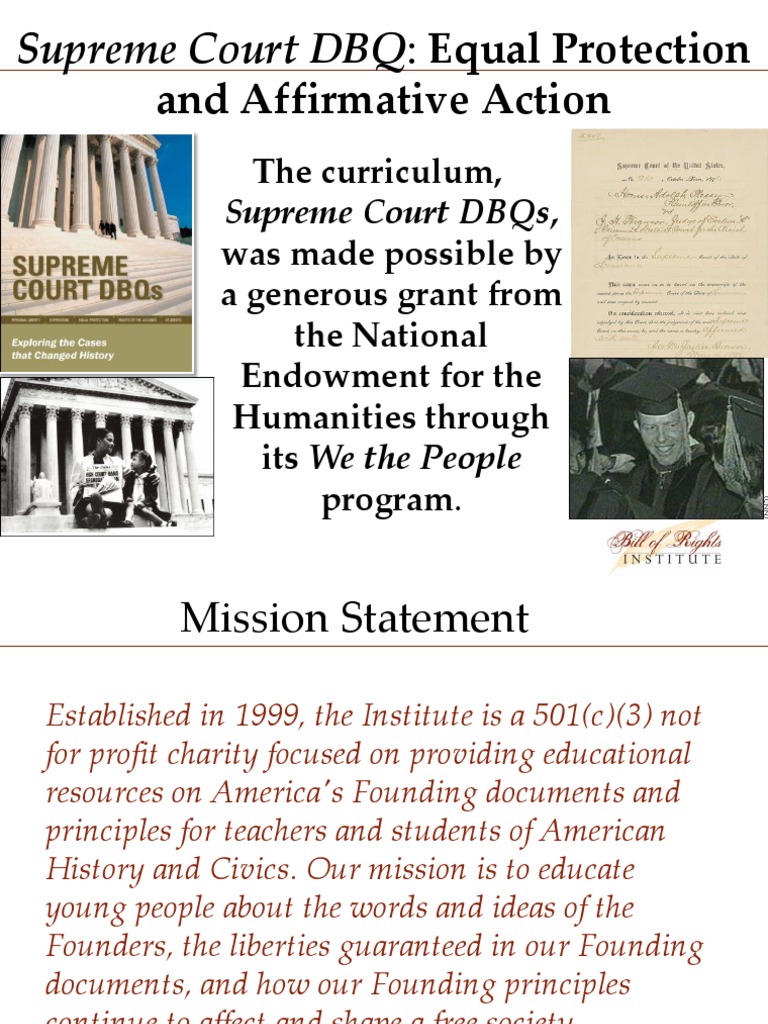 SCDBQ Equal Protection Professional Development | PDF | Equal ...