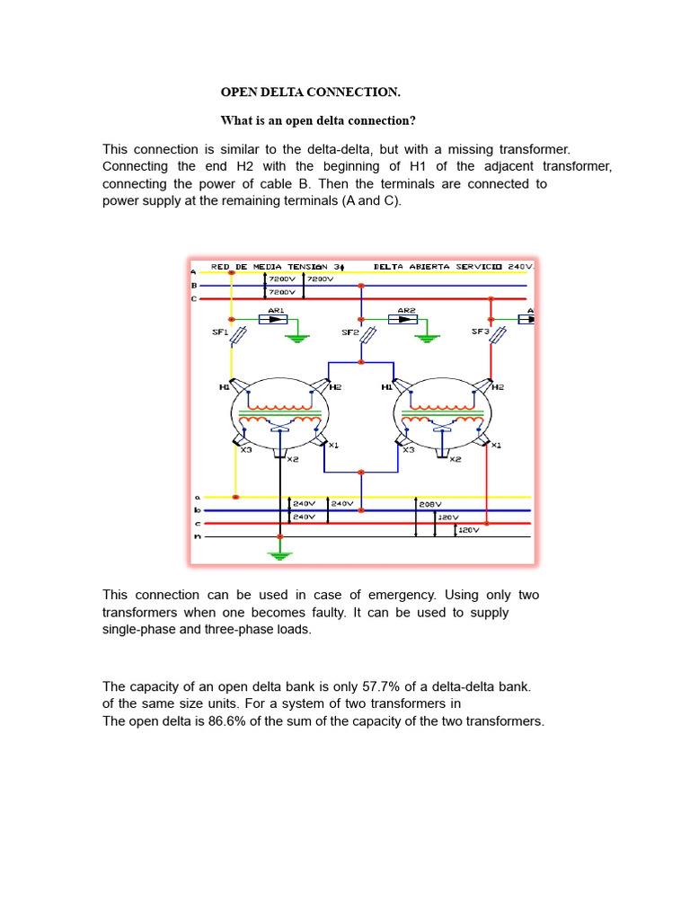 Open Delta Connection Explained | PDF | Mains Electricity | Electricity