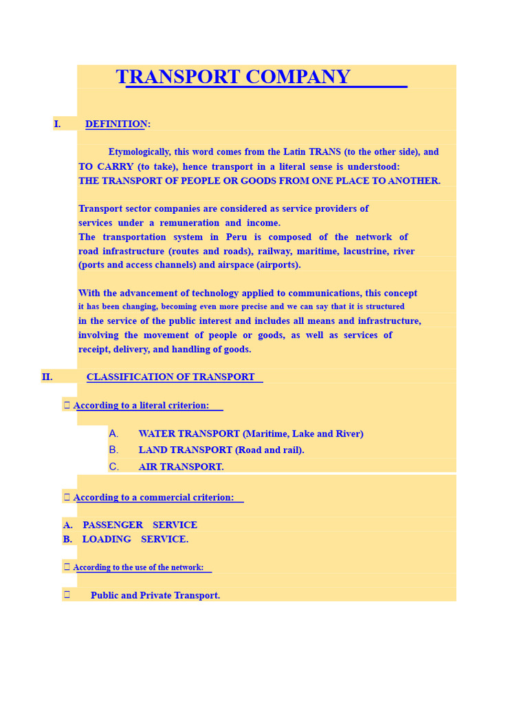 Transport Company | PDF | Transport | Rail Transport