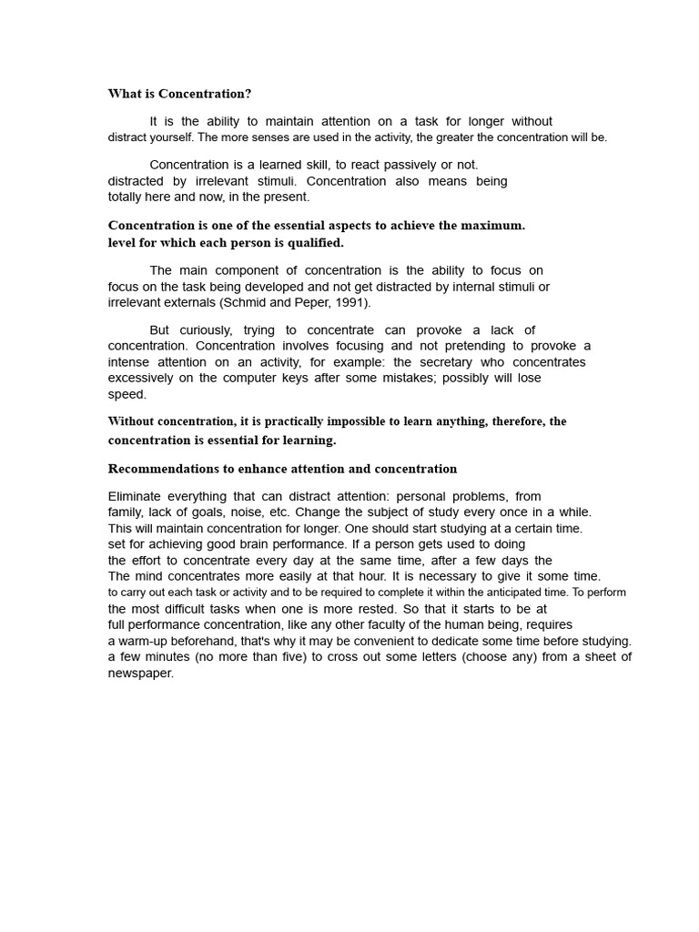 What is Concentration? | PDF