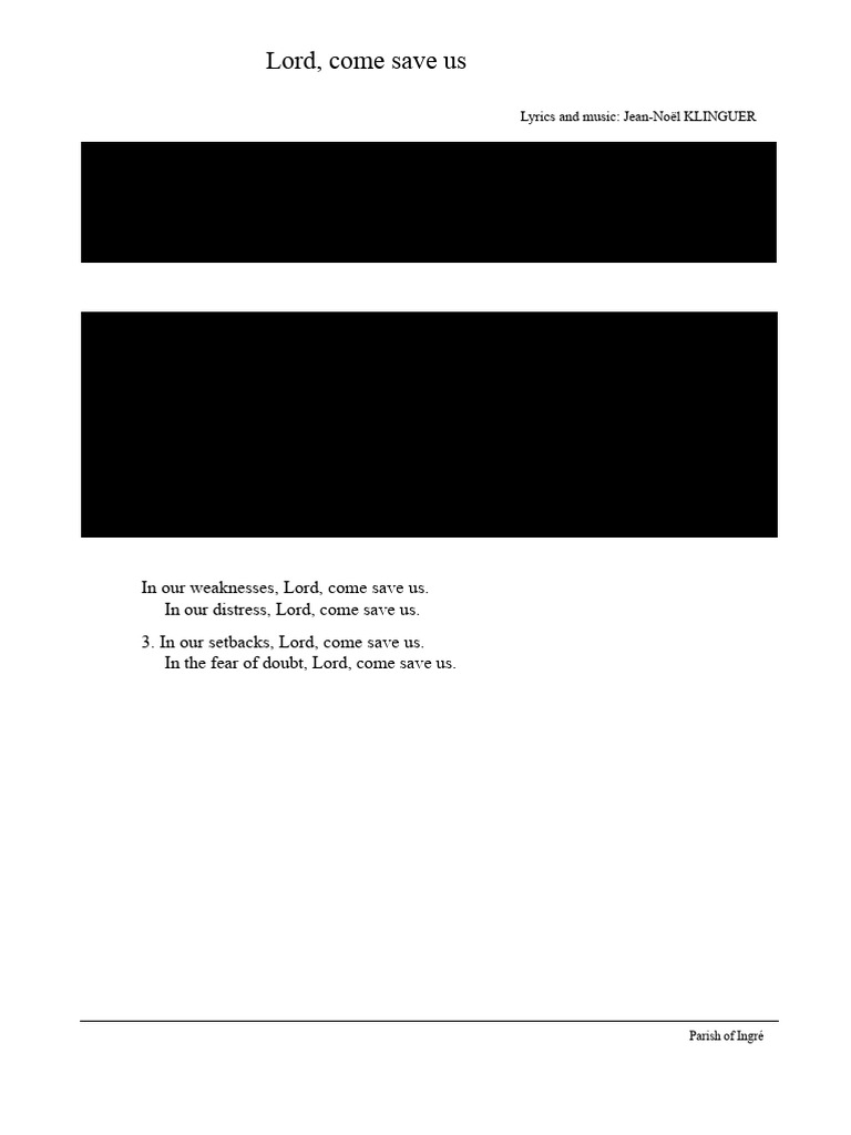 Lord, Come Save Us | PDF