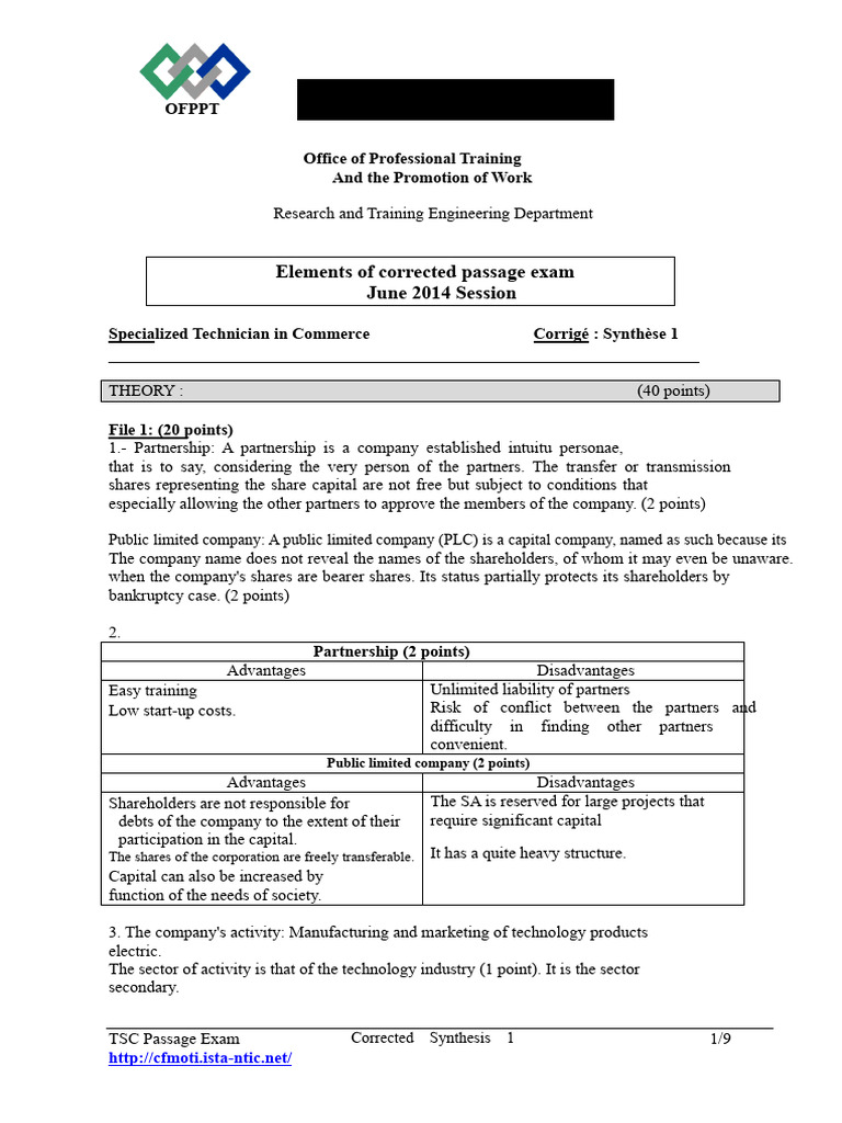 Correct Passage Exam Commerce TSC 2014 Summary 1 | PDF | Brand ...