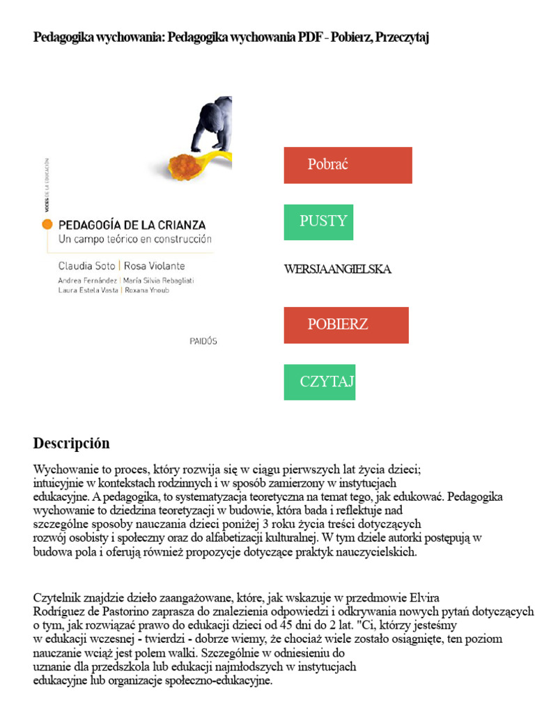 Pedagogika Wychowania - Pedagogika Wychowania PDF - Pobierz, Przeczytaj ...
