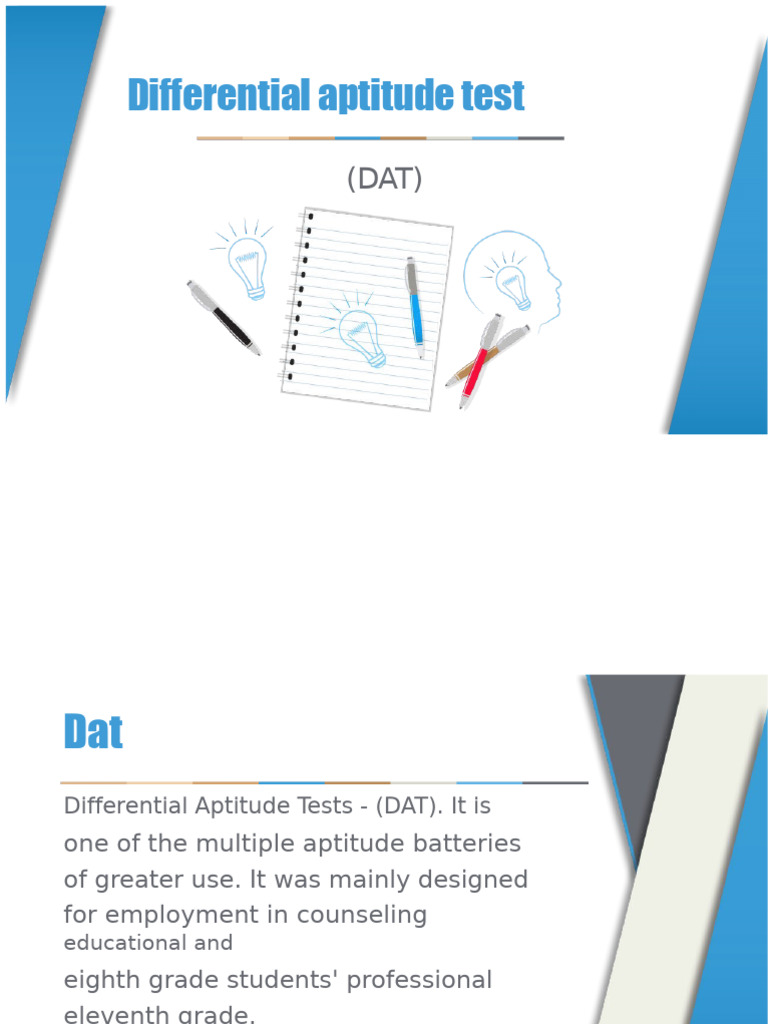 Differential Aptitude Test Overview | PDF | Perception | Reason