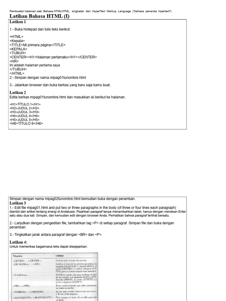 Panduan Praktis Pembuatan Halaman HTML | PDF