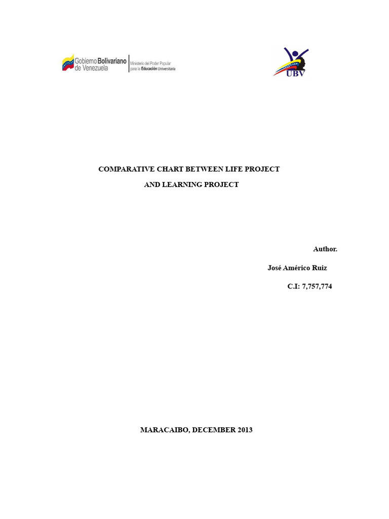 Comparative Table Between Life Project and Learning Project | PDF ...