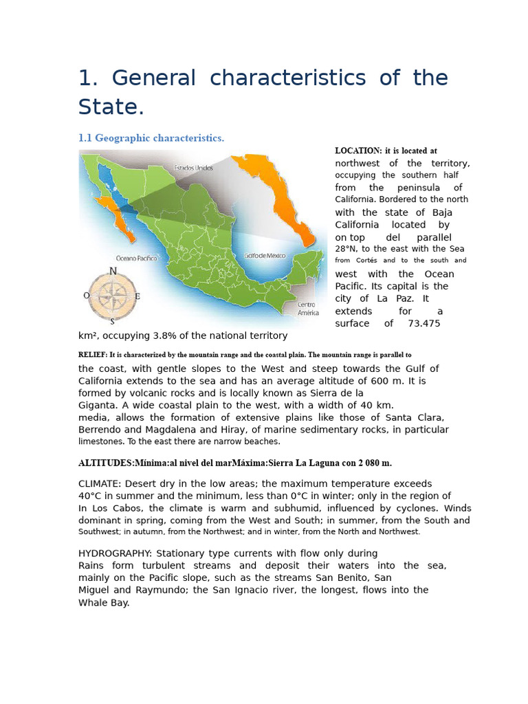 General Characteristics of Baja California Sur | PDF | Earth Sciences