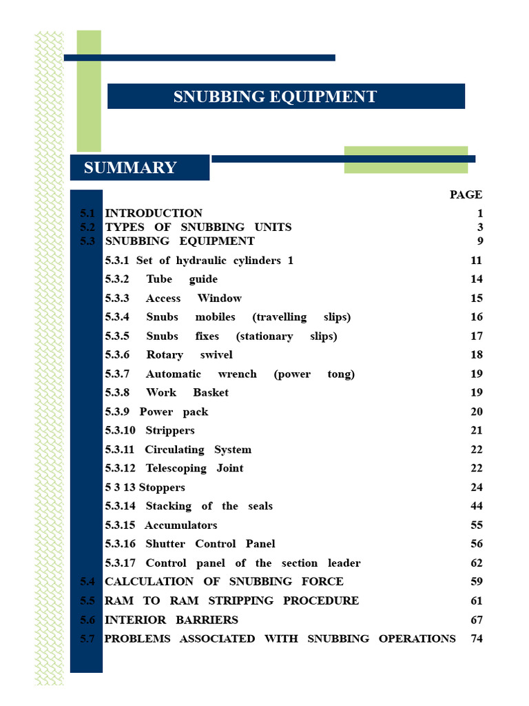 Snubbing Course FR | PDF | Mechanical Engineering