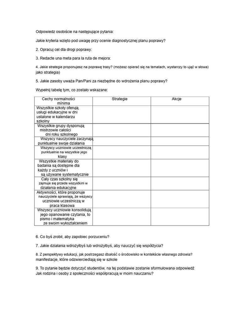 PEC Kwestionariusz Nauczycieli | PDF