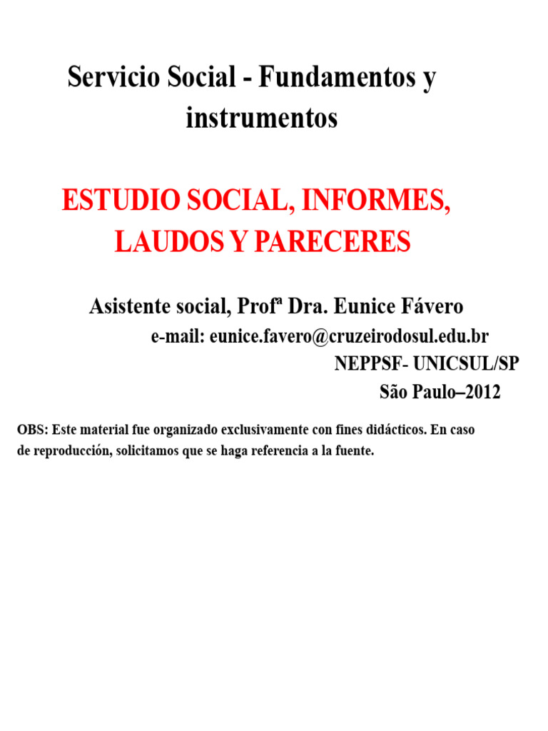 Estudio-Social, Informes, Dictámenes y Opiniones | PDF | Trabajo Social ...