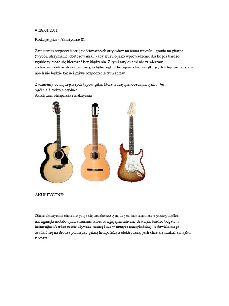 Rodzaje Gitar | PDF