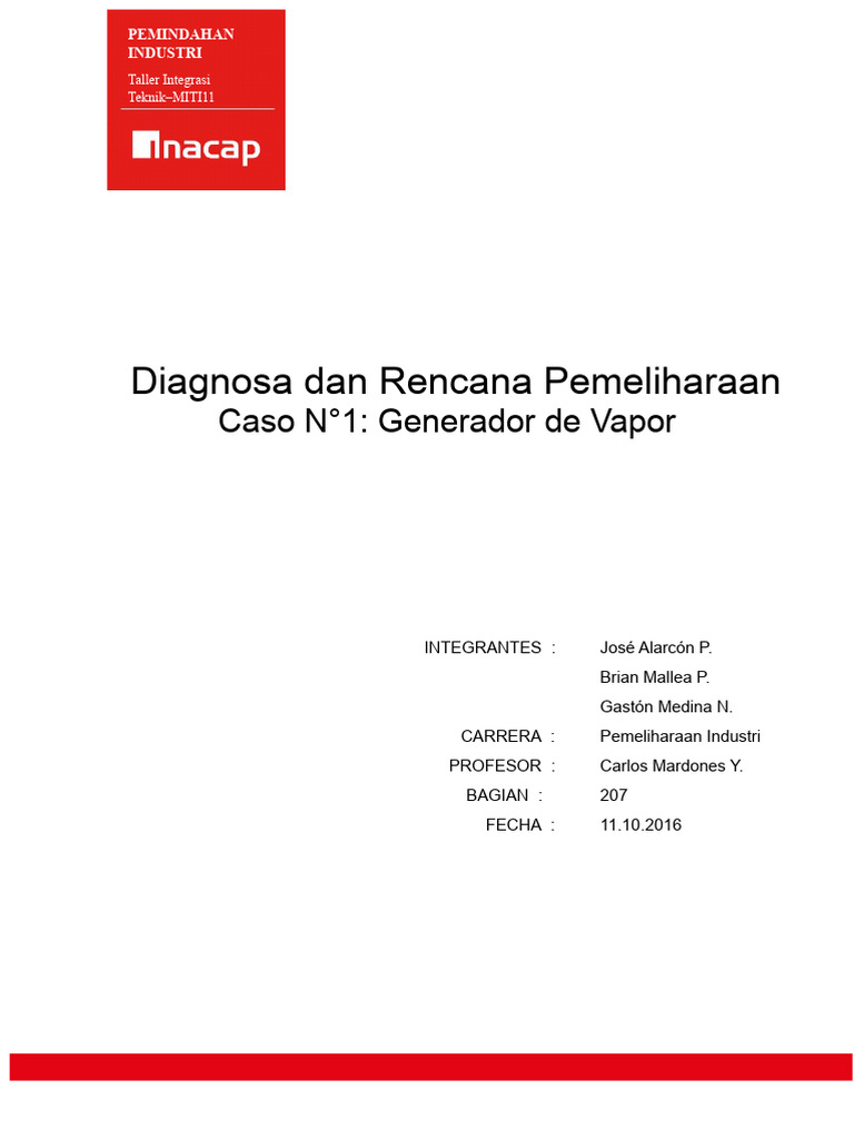 Rencana Pemeliharaan Generator Uap | PDF