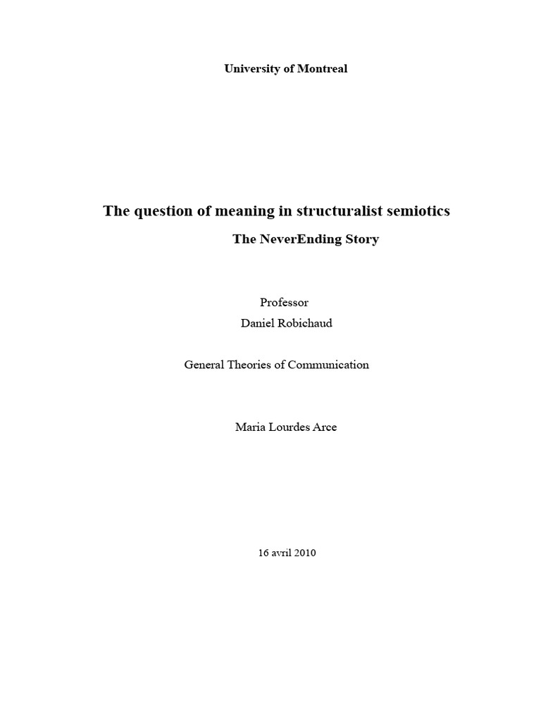 Semiotic Analysis of The NeverEnding Story | PDF
