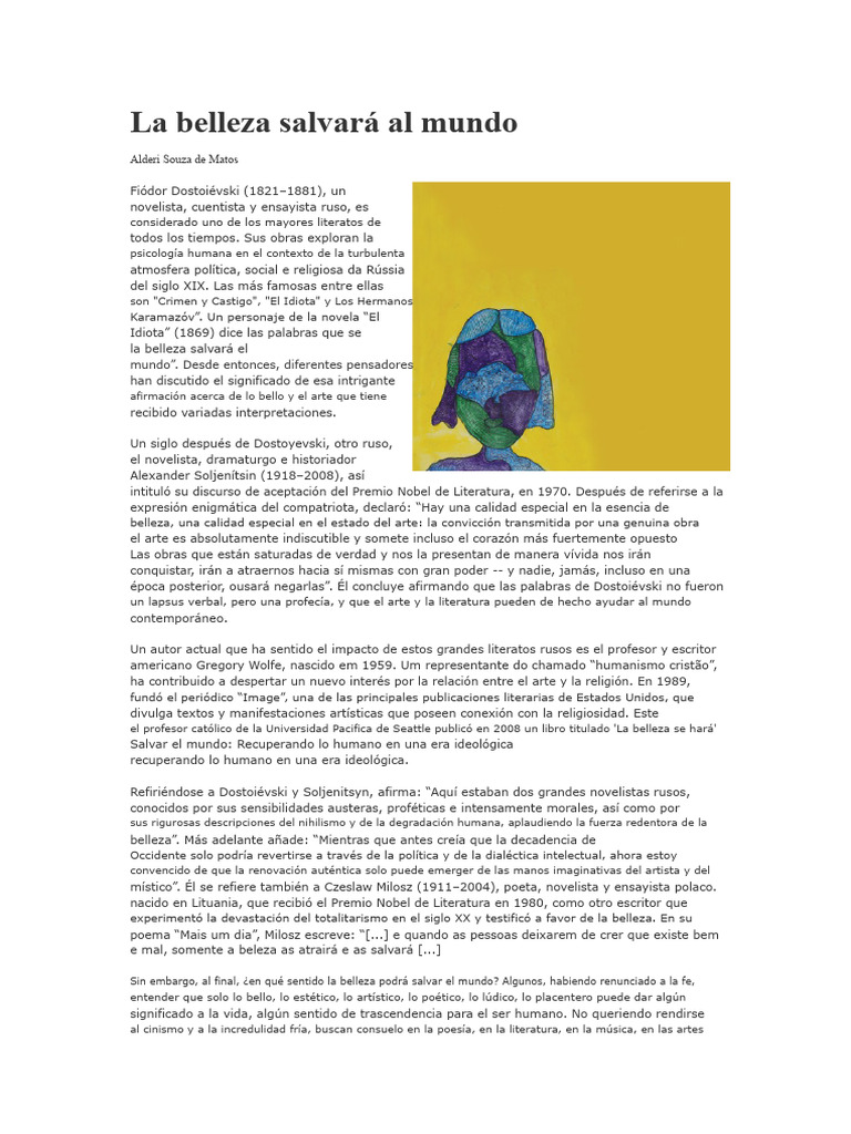 La Belleza Salvará Al Mundo | PDF | Belleza | Amor