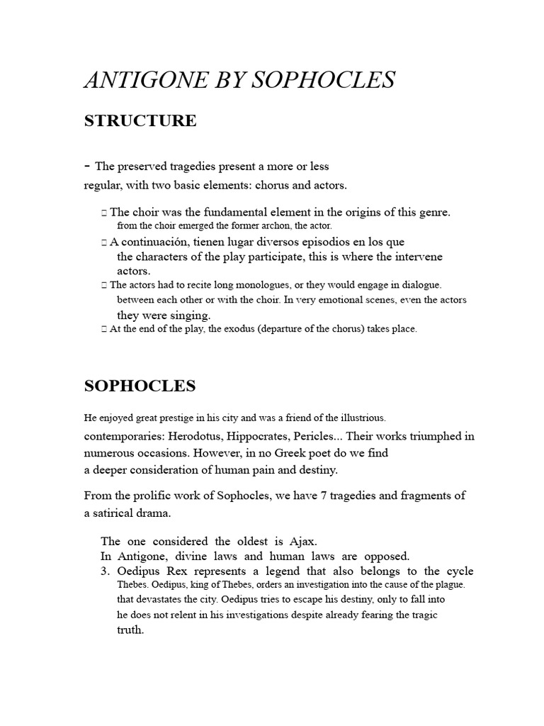 Antigone by Sophocles | PDF | Sophocles | Oedipus