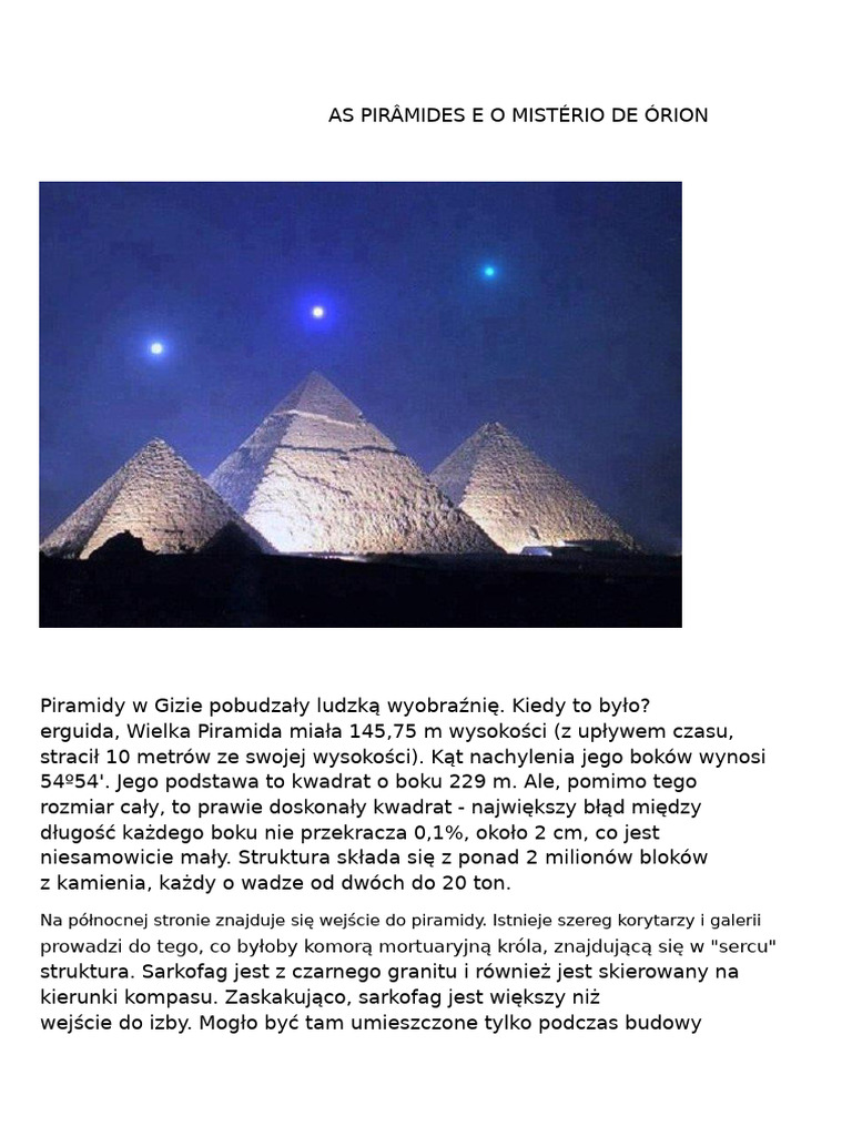 Piramidy I Tajemnica Oriona | PDF
