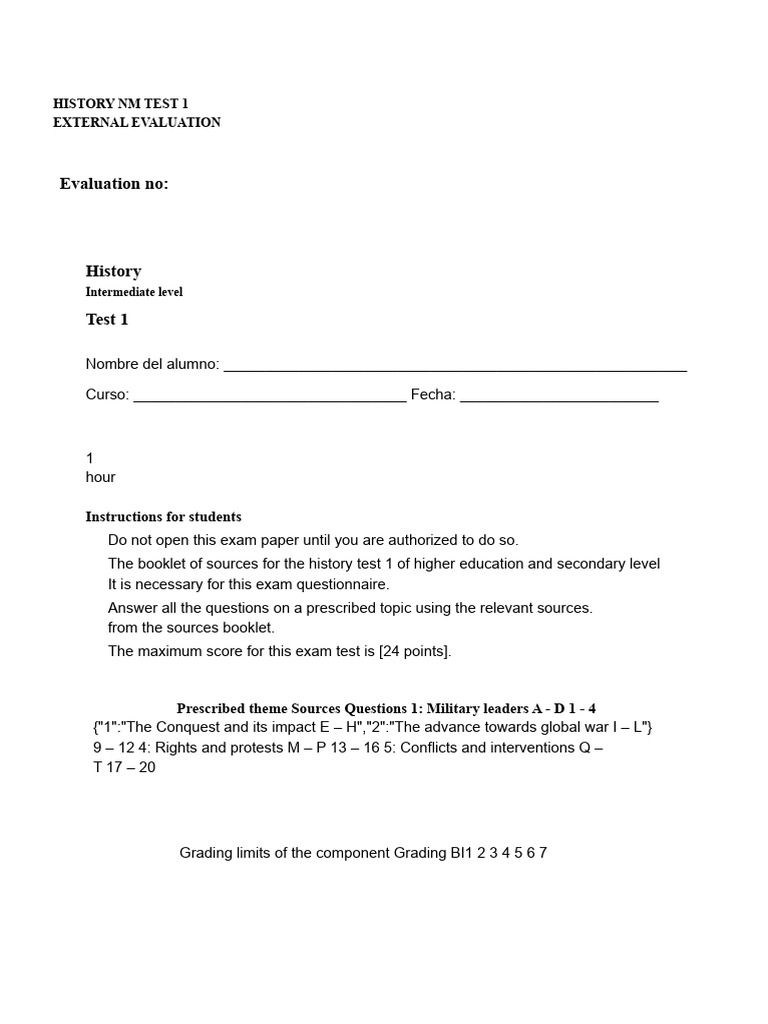 Test Evaluations 1 Complete and Answer Sheet | PDF | International ...