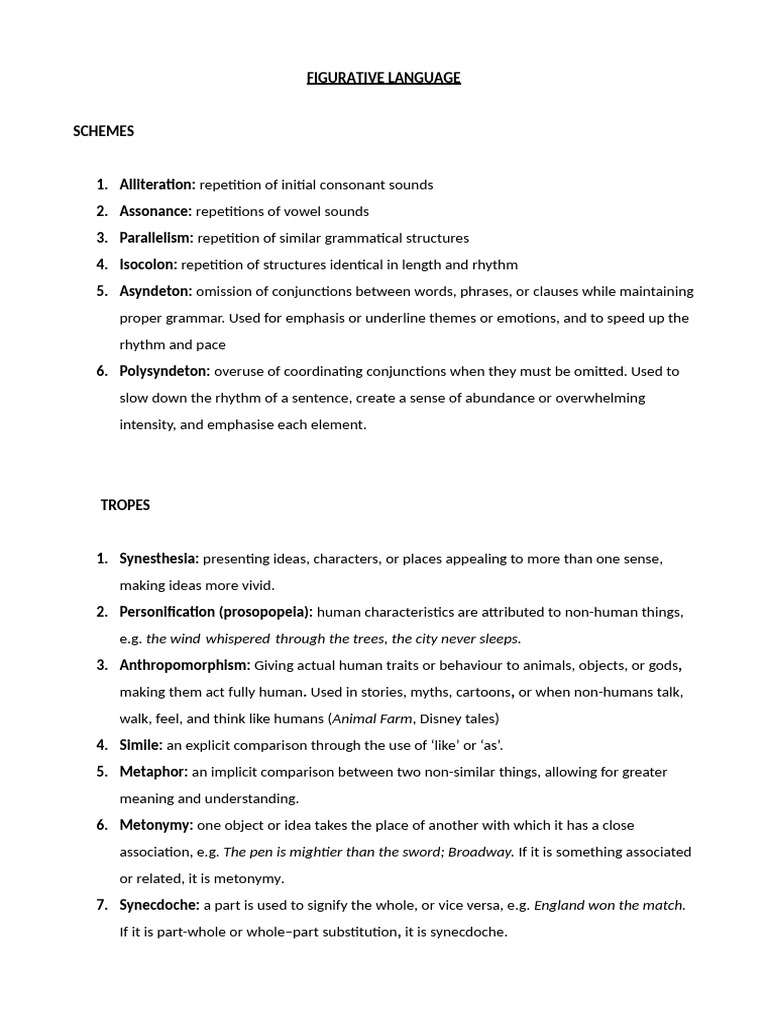 Understanding Figurative Language Techniques | PDF | Anthropomorphism ...