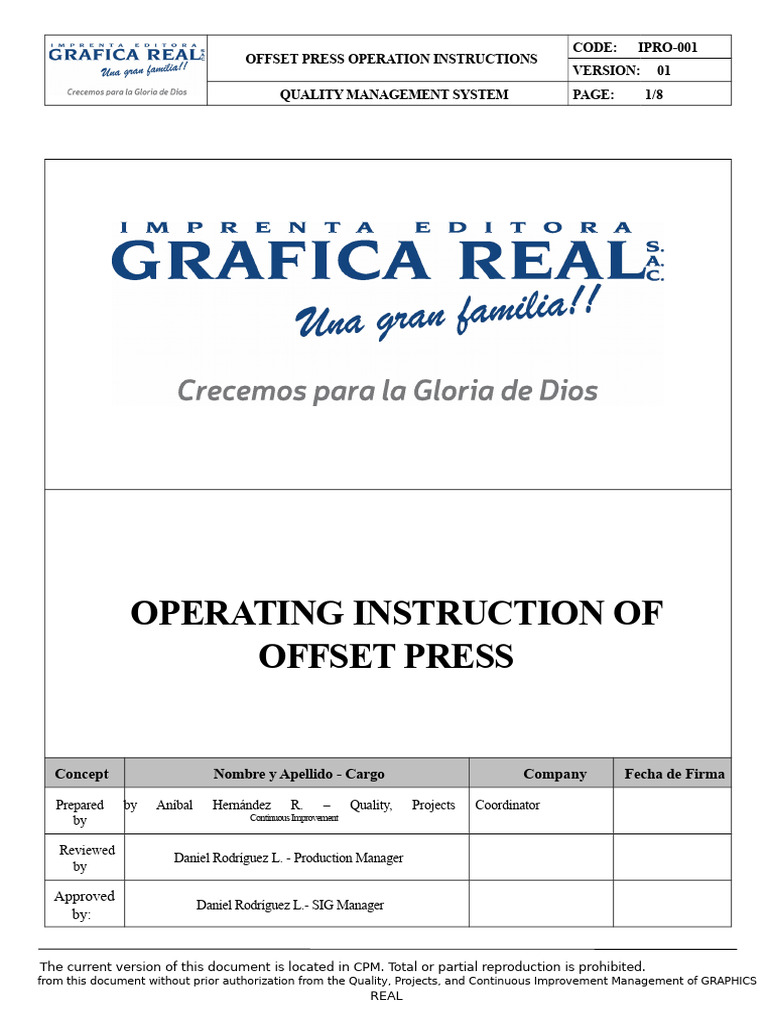 Offset Press Operation Instructions | PDF | Paper | Printing