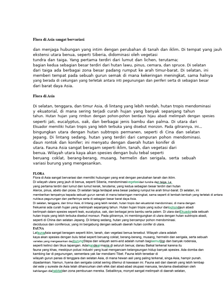Keanekaragaman Flora dan Fauna Asia | PDF
