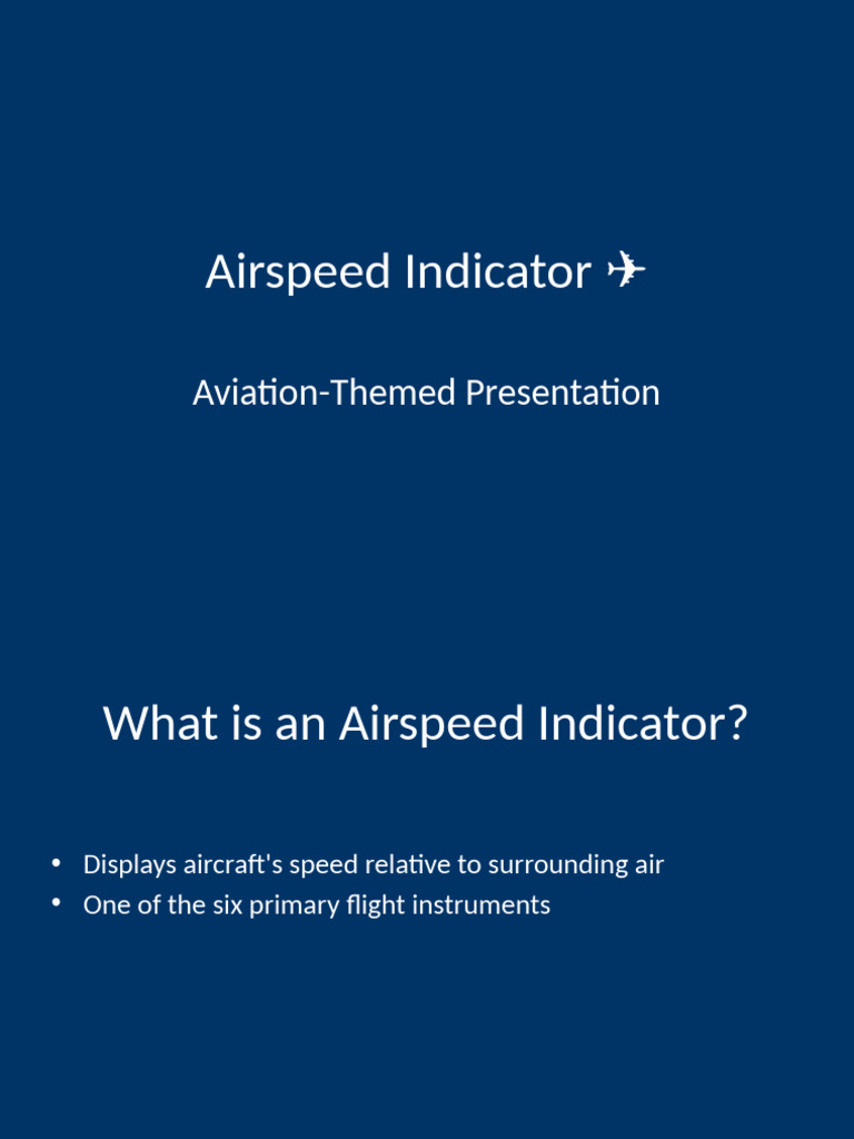 Airspeed Indicator Presentation | PDF