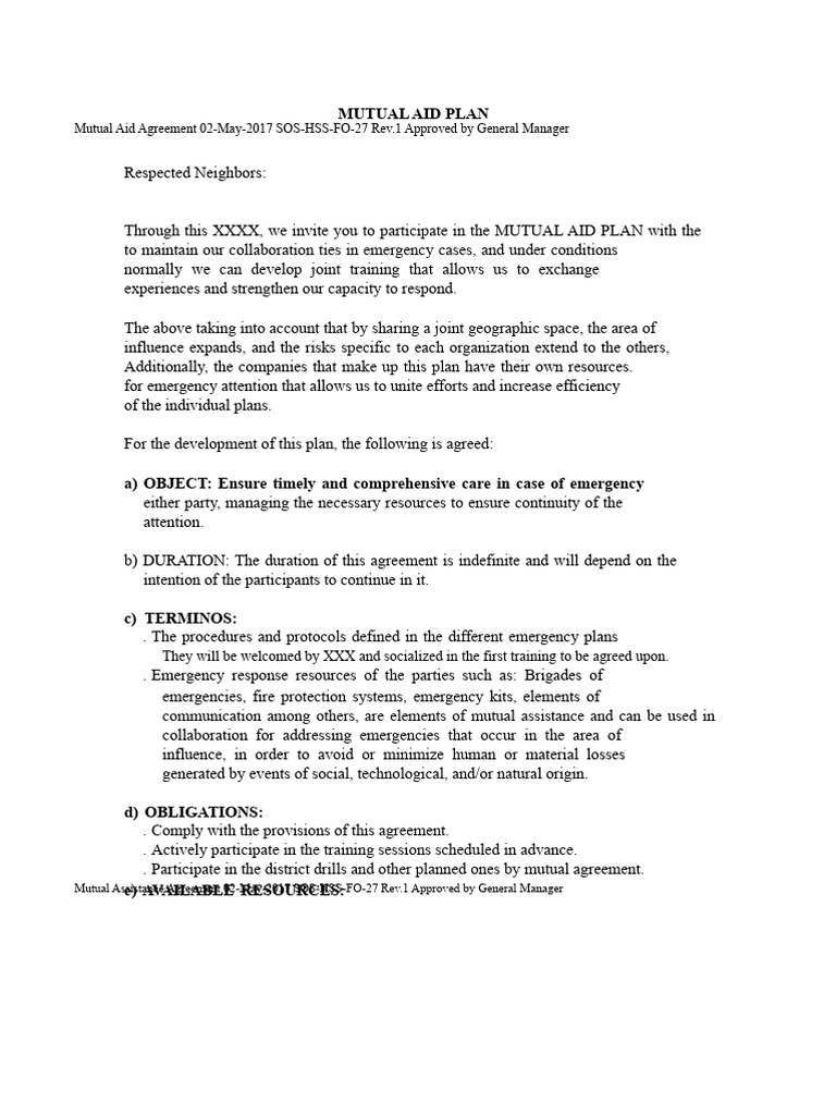 Mutual Aid Agreement Template | PDF | Emergency | Firefighting
