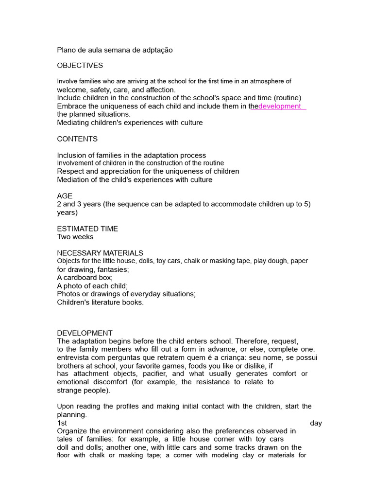 Adaptation Week Lesson Plan | PDF
