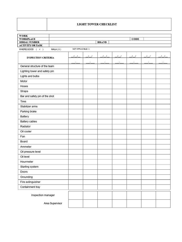 Checklist For Lighting | PDF