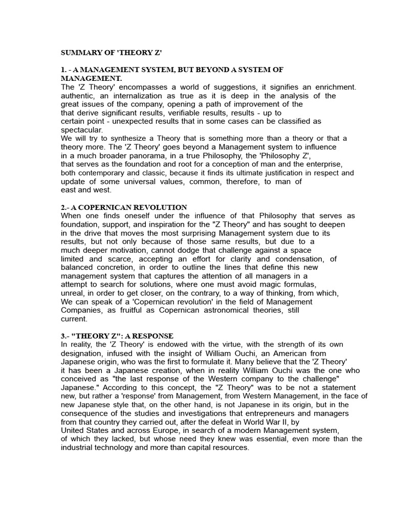 Understanding Theory Z in Management | PDF | Theory | Incentive