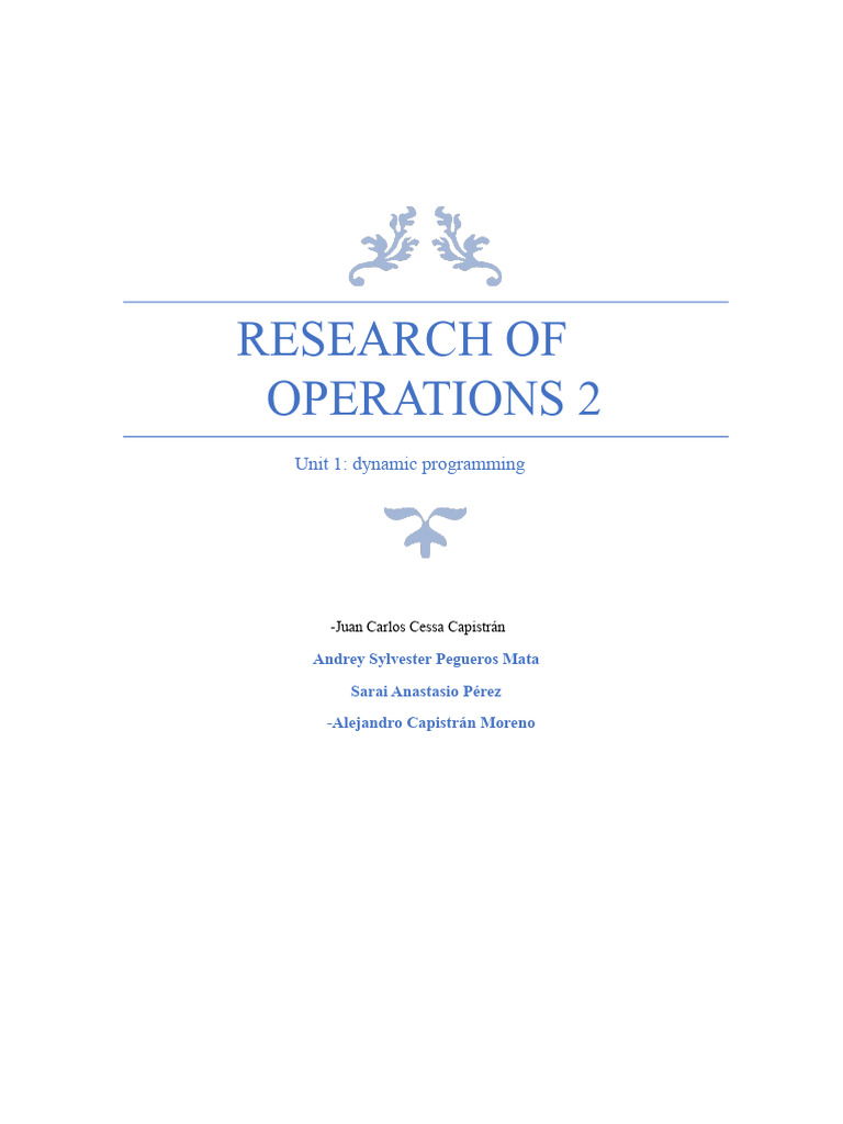 Unit 1 IO2 | PDF | Dynamic Programming | Probability