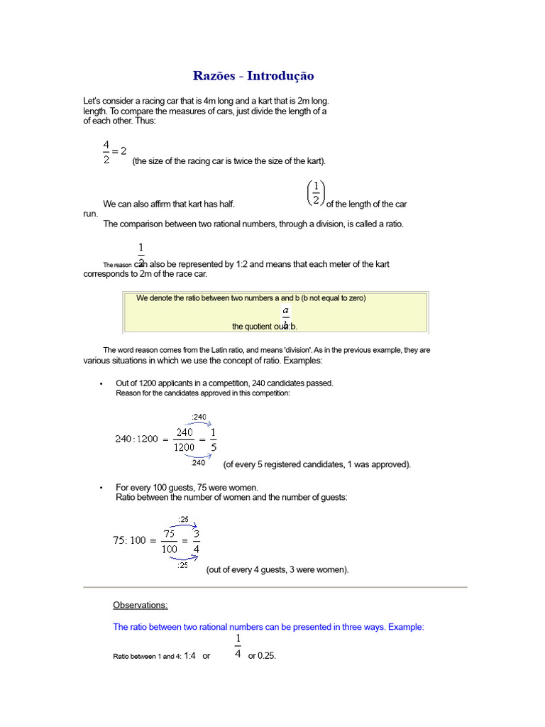 Equivalent Reasons | PDF | Ratio | Quantity