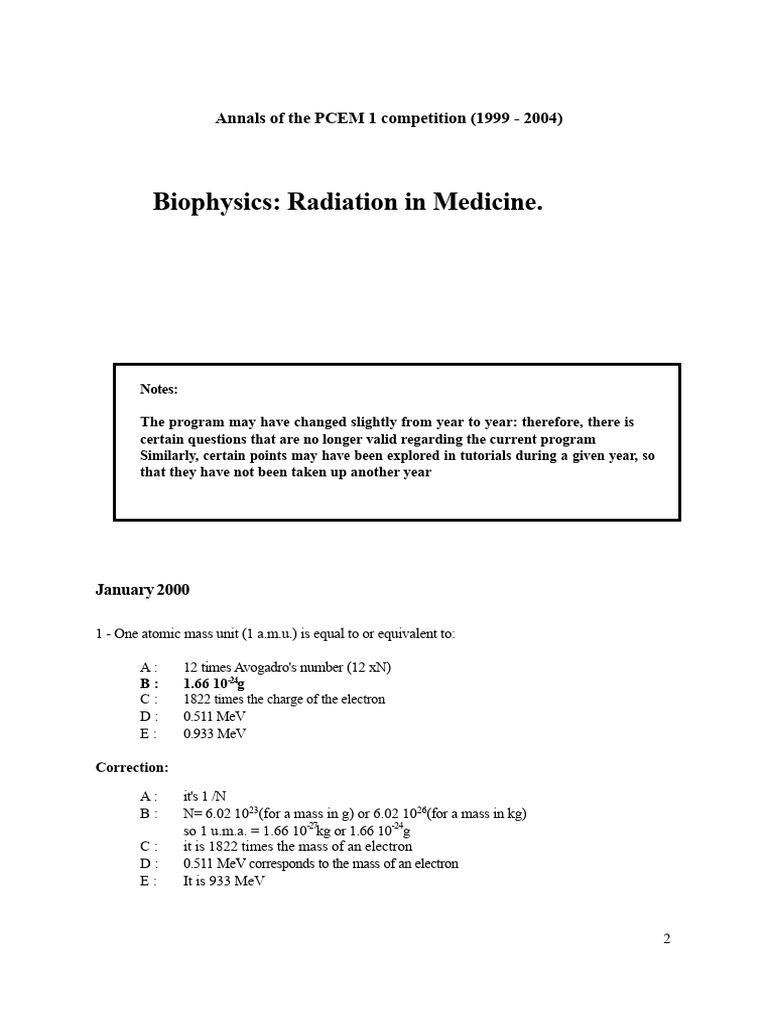 3 - QCM Radiation Profile Corrected | PDF | Radioactive Decay | Nuclear ...