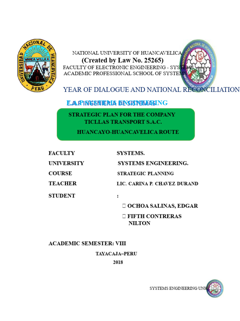 Strategic Plan for Ticllas Transport S.A.C. | PDF | Swot Analysis ...