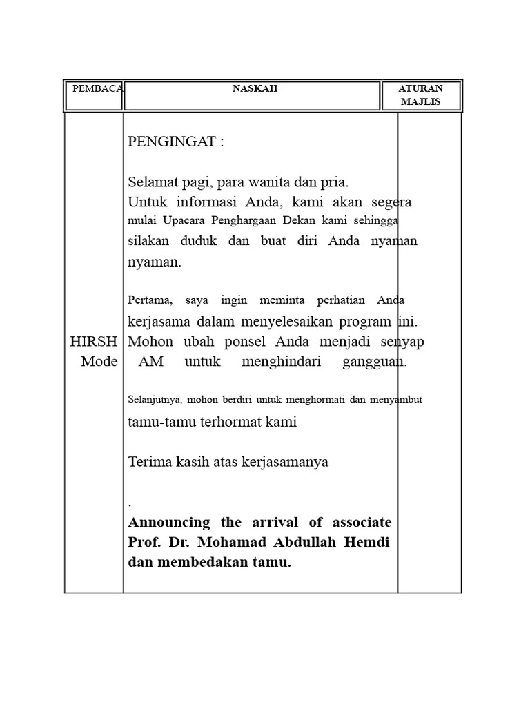 Naskah MC | PDF