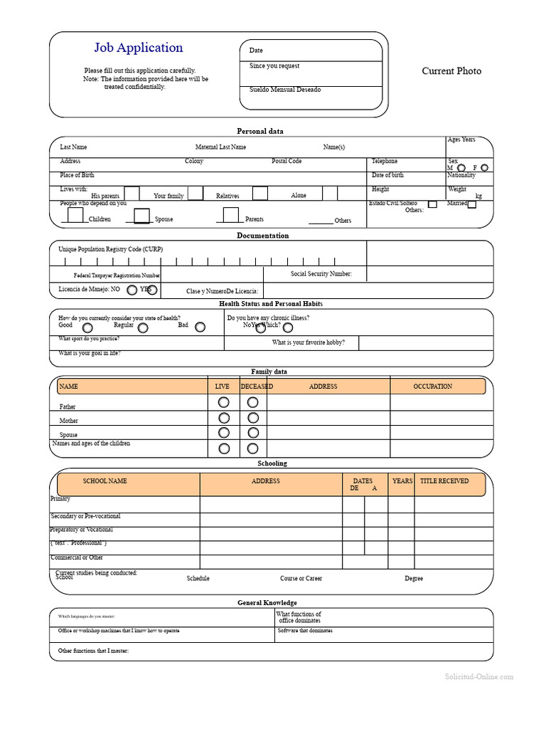 Editable PDF Employment Application Form2 | PDF
