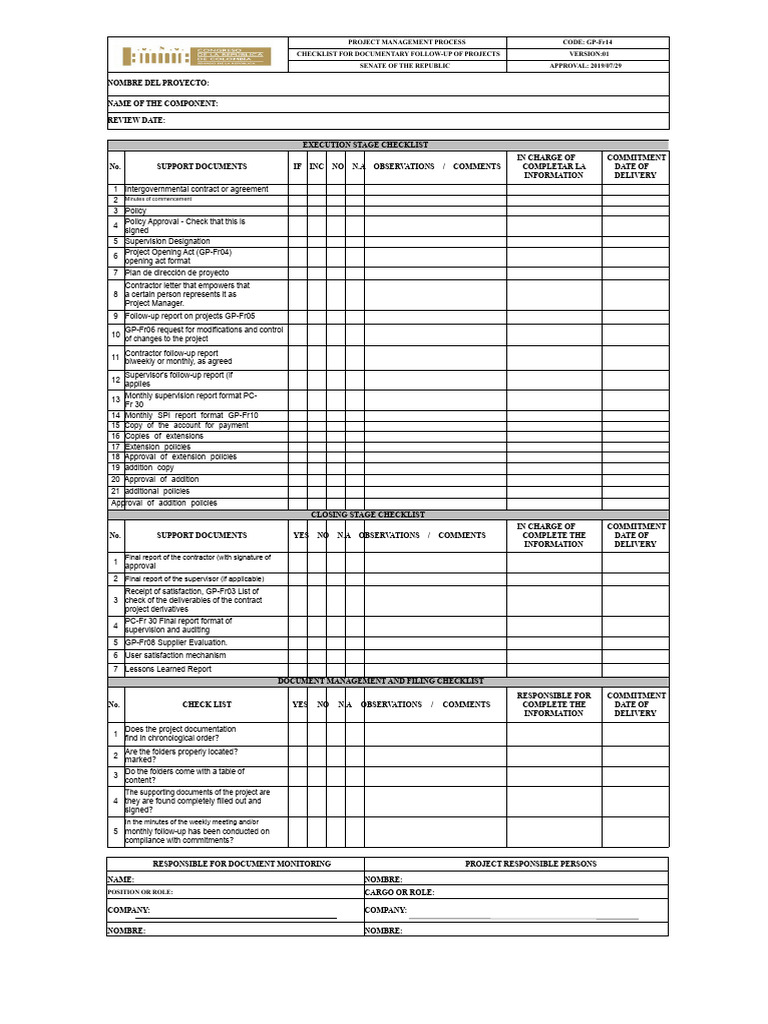 Project Management Checklist Template | PDF | Computing