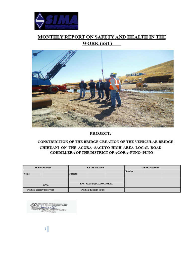 Monthly Report On Occupational Health and Safety 01 | PDF ...