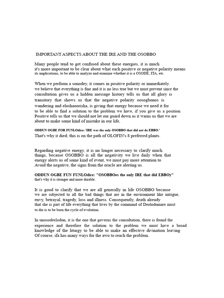 Work of Ire and Osogbo | PDF