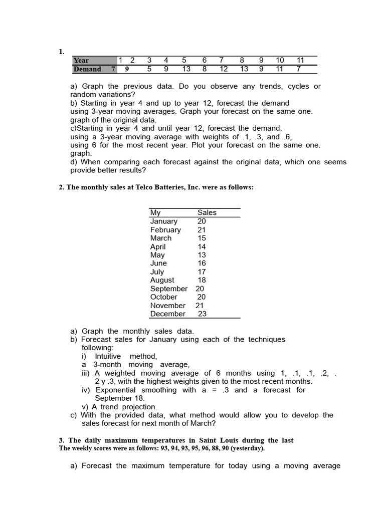 PRODUCTION ASSIGNMENT | PDF | Forecasting | Moving Average