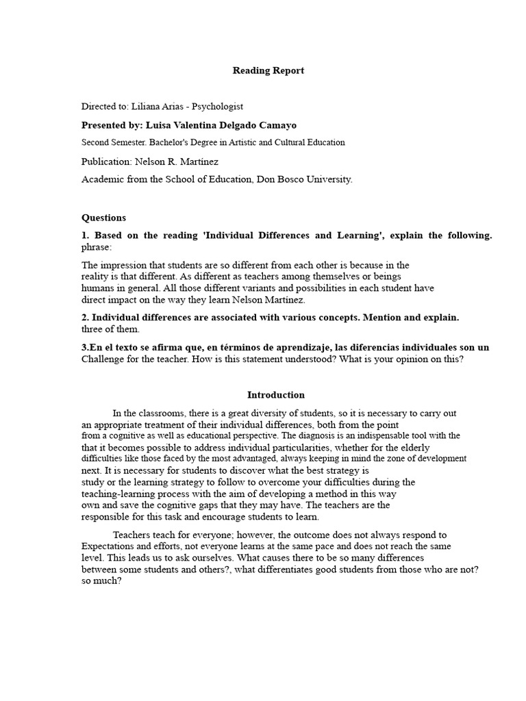 Understanding Individual Differences in Learning | PDF | Creativity ...