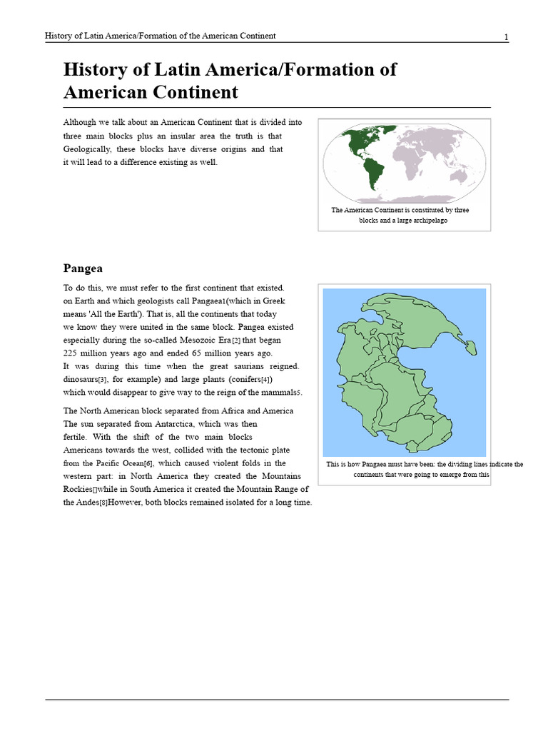 Formation of The American Continent | PDF | Continent | Earth Sciences
