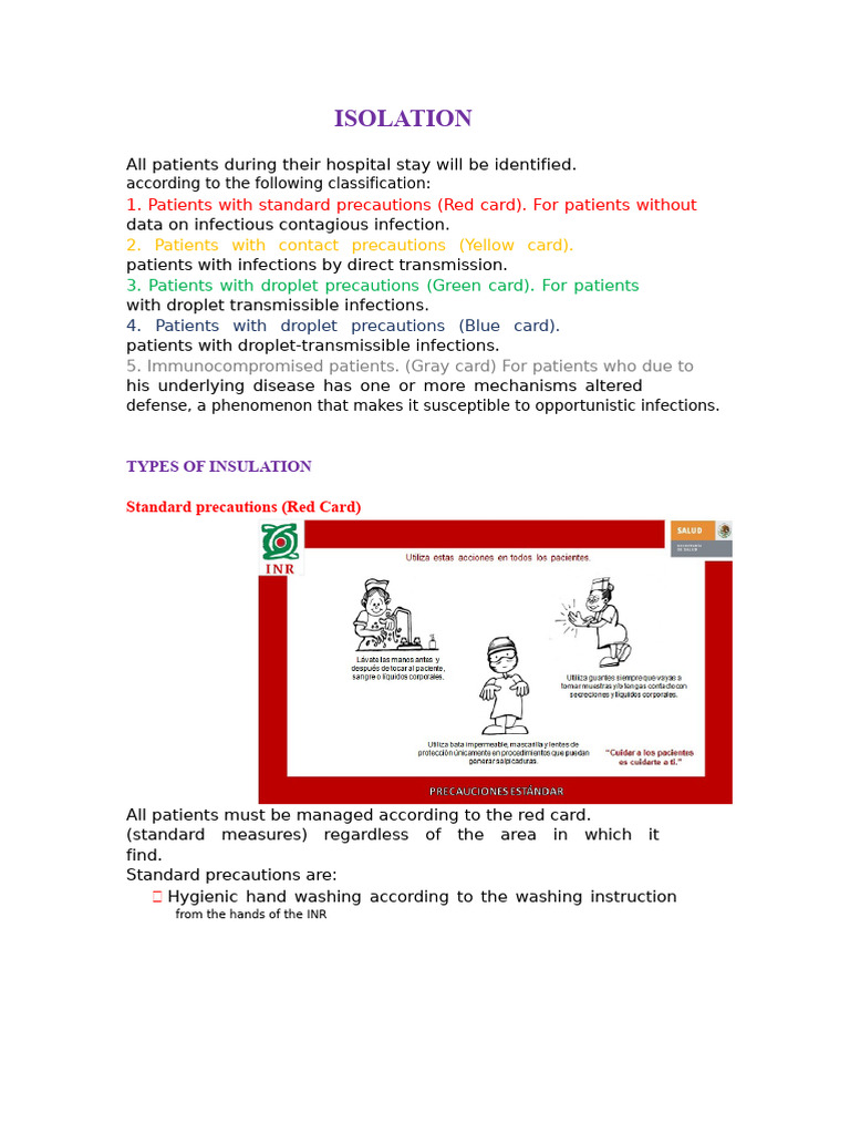 ISOLATION | PDF | Infection | Human Diseases And Disorders
