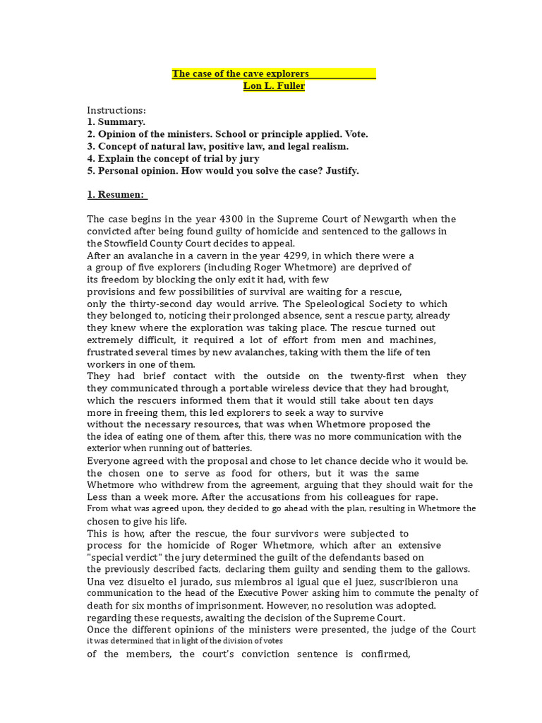 The Case of The Cave Explorers | PDF | Cost Of Living | Jurisprudence