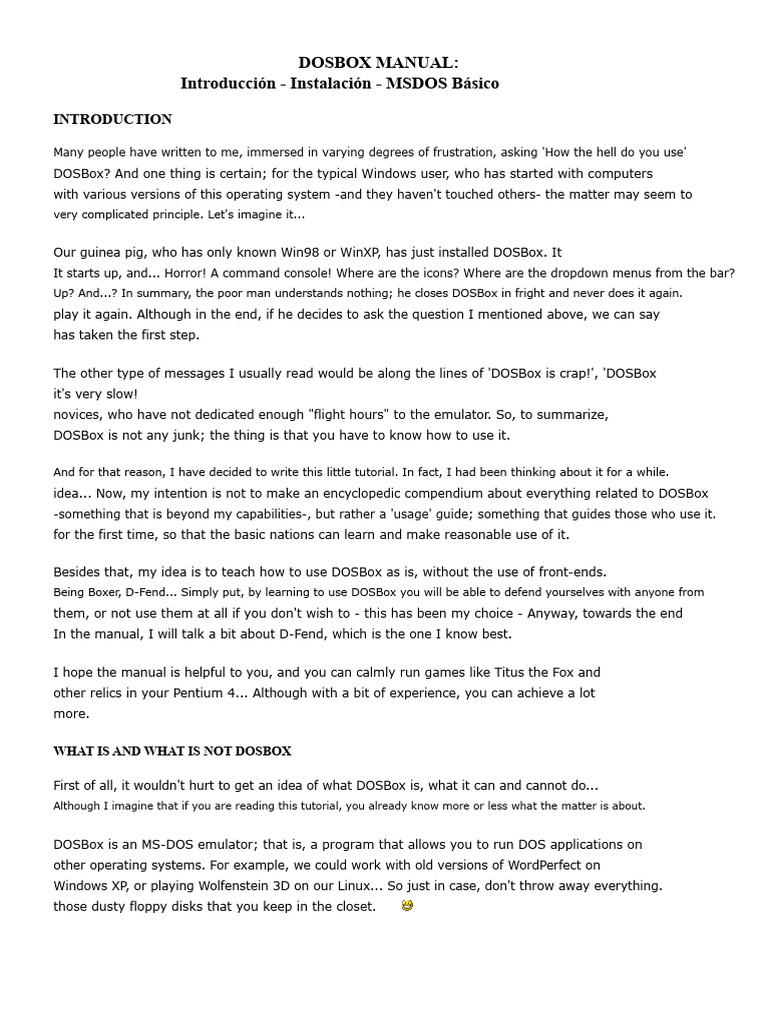 Dosbox Manual | PDF | Computer File | Directory (Computing)