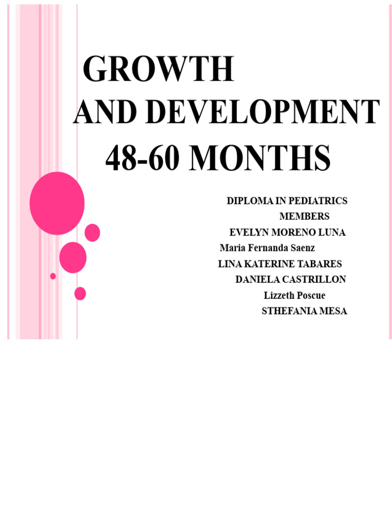 Growth and Development From 48 To 60 Months | PDF | Cognition | Learning